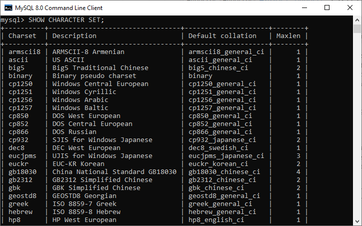 Mysql 字符集mysql基础教程文档mysql 字符集学习手册 编程宝典