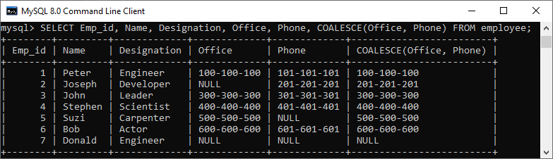Mysql Coalesce函数mysql基础教程文档mysql Coalesce函数学习手册 编程宝典