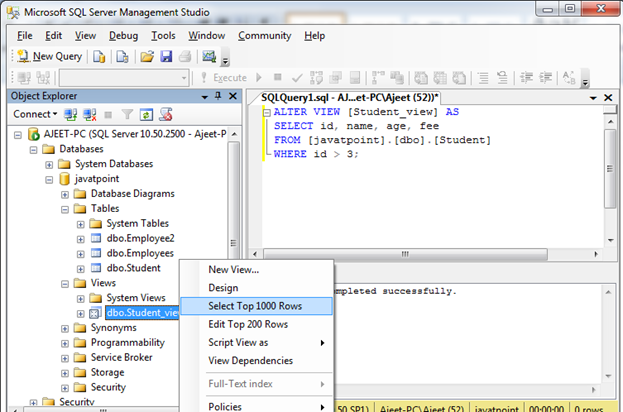 Sqlserver 创建视图sqlserver基础教程文档sqlserver 创建视图学习手册 编程宝典