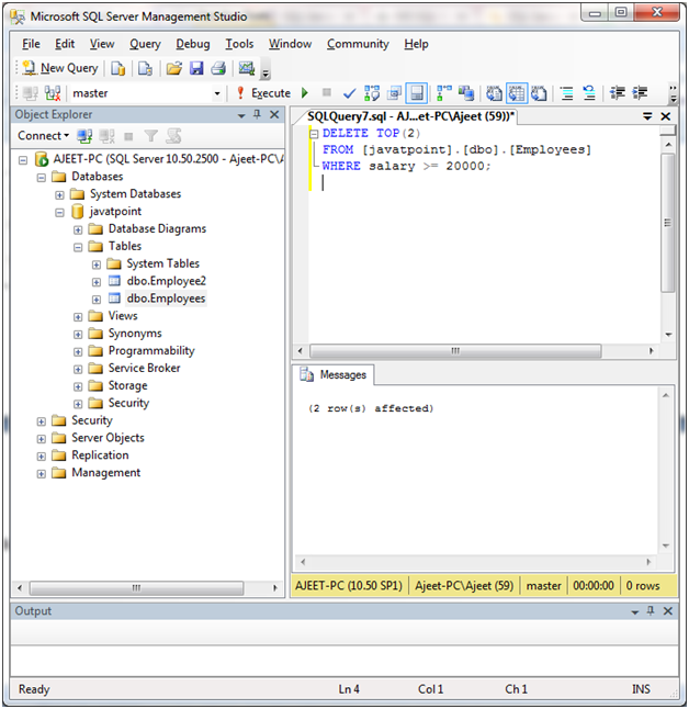 Sqlserver 删除前几行sqlserver基础教程文档sqlserver 删除前几行学习手册 编程宝典