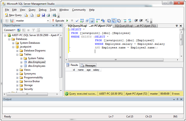 Sqlserver Existssqlserver基础教程文档sqlserver Exists学习手册 编程宝典