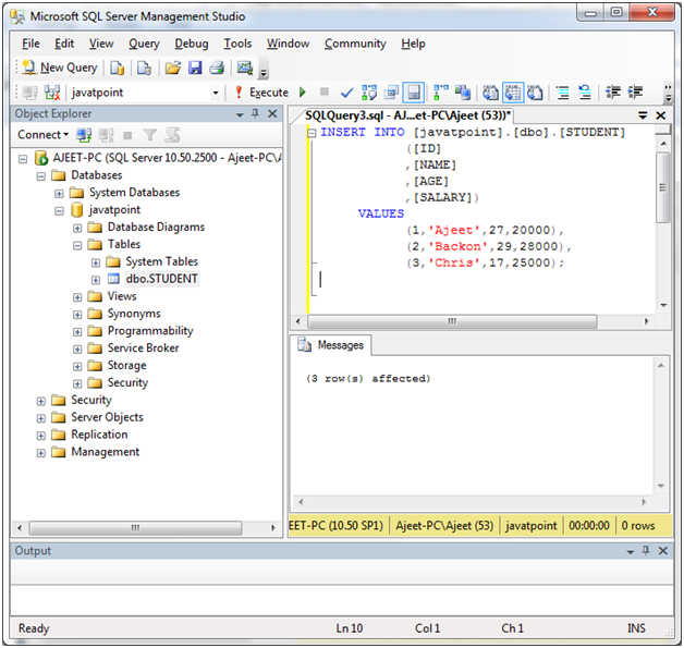 Sqlserver 插入数据sqlserver基础教程文档sqlserver 插入数据学习手册 编程宝典