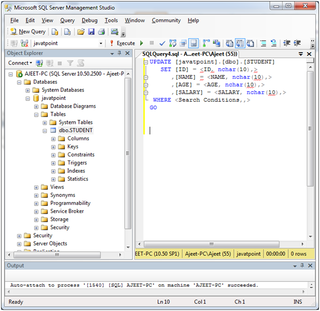 Sqlserver 更新数据sqlserver基础教程文档sqlserver 更新数据学习手册 编程宝典
